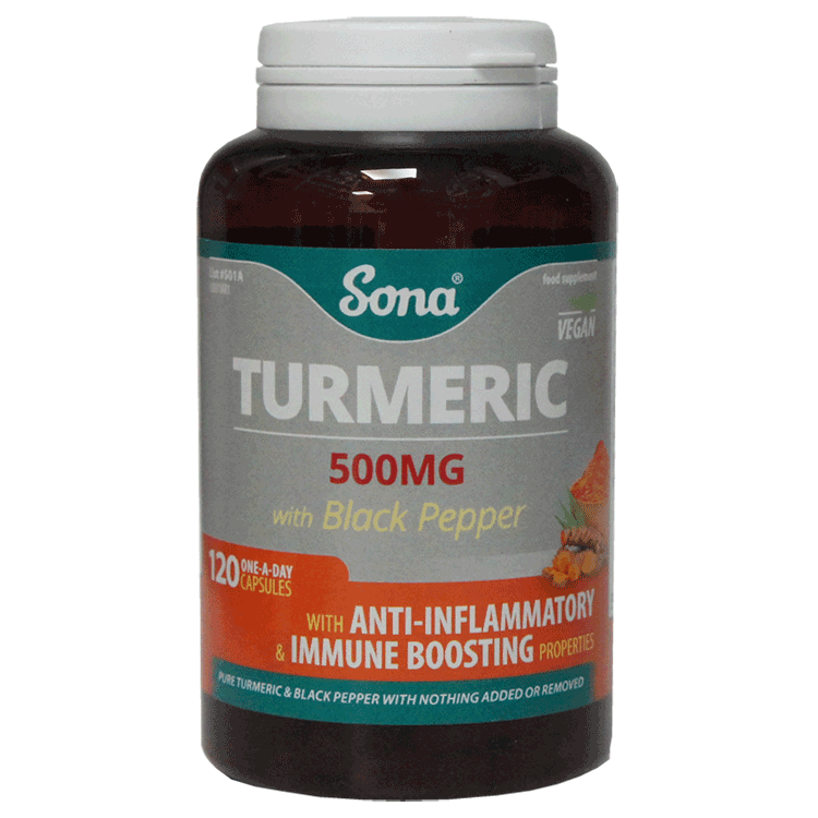 Sona Turmeric with Black Pepper 500mg x 120 capsules – Roche's Chemist ...