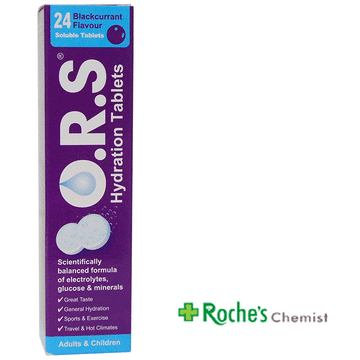 ORS rehydration x 24 Soluble Tablets - Blackcurrant from roches chemist ...